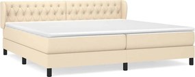 Box spring postel s matrací krémová 200x200 cm textil 3126514