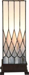 Bílo-šedá stolní lampa Tiffany Paulette - 17*17*43 cm E27/ 1*40W