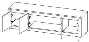 MONTANA d | TV stolek/komoda K4D | 170 cm | lefkas
