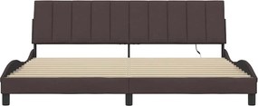 Rám postele bez matrace Hanko tmavě hnědý 200 x 200 cm textil 3310485