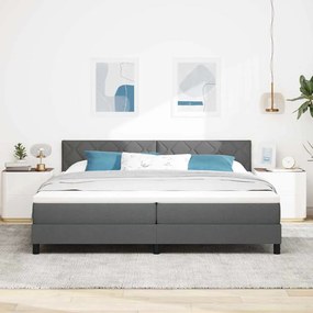 Postel s boxspringem s polštářem Tmavě šedá 200 x 200 cm textil 3338791