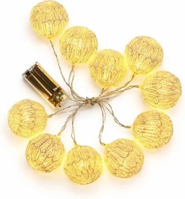 LED světýlka na baterie, lampiony, 1,8 m, teple bílá, 10 diod, čirý kabel, IP20 interiér, 2 × AA