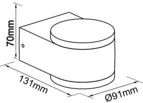 Trinity LIHGWA42 Venkovní nástěnné svítidlo Zelda Medium Up/Down LED 12,5W 3000K, antracit, průměr 9,1cm, IP54