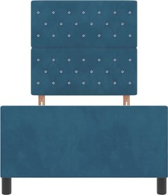 Postel s boxspringem s čelo Tmavě modrá 90 x 200 cm samet 3344853