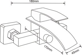 Mexen Aries, vanová baterie, chromová, 744830-00