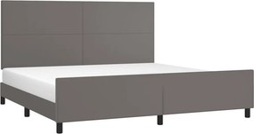 Rám postele s čelem šedý 200x200 cm umělá kůže 3125473