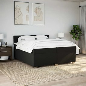 Box spring postel s matrací černá 200x200 cm textil 3285997