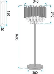 Toolight Toolight, podlahová lampa pro postavení 3xE14 APP1715-3F, černá, OSW-04337