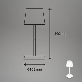 Stolní lampa LED Piha s dobíjecí baterií, bílá