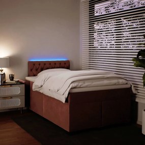 Box spring postel s matrací růžová 120 x 200 cm samet 3288593