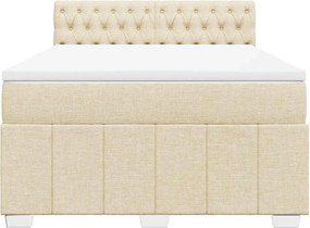Box spring postel s matrací krémová 140x190 cm textil 3287075