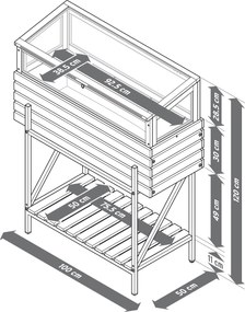 Tchibo - Vyvýšený truhlík se skleníkovým nástavcem »Elin« - barva: černá