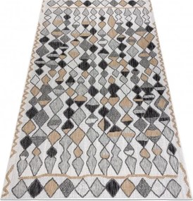 Kusový koberec Cooper Sisal Diamonds 22217 ecru/black – na von aj na doma, 160x220, šedá, chodba / predsieň, Dywany Łuszczów