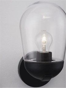 NV 9060194 Venkovní nástěnné svítidlo OMIKA tmavě šedý hliník a čiré sklo E27 1x12W 220-240V bez žárovky IP54 - NOVA LUCE