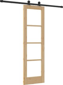 Posuvné dveře ORKDAL 61 x 198,5 cm Masivní borové dřevo a sklo 3331985