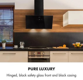Klarstein Laurel 60, odsavač par, 60 cm, 350 m³/h, LED dotykový panel, černý