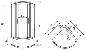 BPS-koupelny Hydromasážní box NV-Srime 90x90