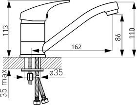 Ferro One - Umyvadlová stojánková baterie vysoká, chrom, BFO2A