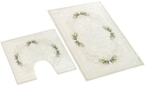 Bellatex koupelnová souprava 3D RŮŽIČKY 100x60cm (předložka) + 60x50cm (na WC)