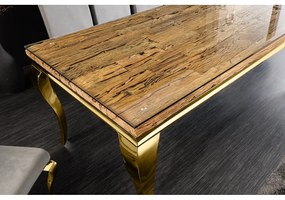 Massive home | Jídelní stůl MODERN BAROCK BARRACUDA 200cm zlatá vč. skleněný top bez teakového topu