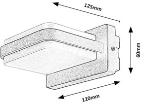 Rabalux 77061 - LED Venkovní nástěnné svítidlo GENDT LED/12W/230V IP44 černá