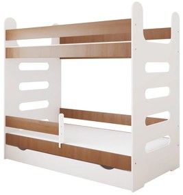 BabyBeds Dětská patrová postel MATI 180x80 Barevné provedení: Dub, Úložný prostor: Ne, bez úložného prostoru