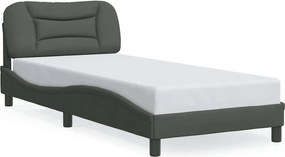 Rám postele bez matrace Hvar tmavě šedá 80 x 200 cm textil 3207731