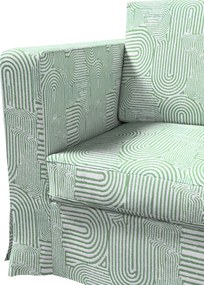 Potah na pohovku IKEA  Karlanda 3-místná nerozkládací, dlouhý barva zelená látka pletený vzor, vzorované