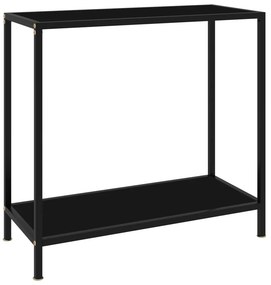 Konzolový stolek černý 80 x 35 x 75 cm tvrzené sklo 322832