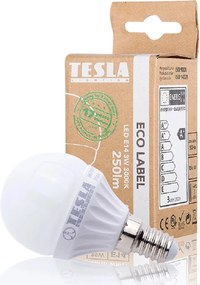 TESLA LED žárovka P45, E14, 3 W, 250 lm, 3 000 K