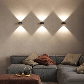 Puk Maxx Wall, LED, čirá skla, matná černá