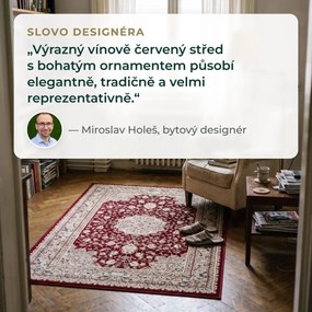 Angel Carpet, Kusový koberec Sultan 12 Red, 200x290, červená, kancelář