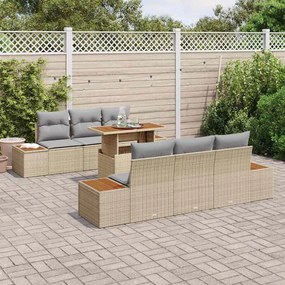 Sada zahradních pohovek 7 ks Beige a šedá 3350032