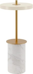 Krémová mramorová LED stmívatelná stolní lampa s kovovým stínidlem (výška 25,5 cm) Asteria Move Mini – UMAGE
