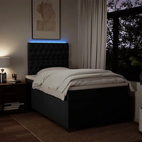 Box spring postel s matrací černá 120x200 cm textil 3292764