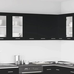 Horní Skříňka Lyon Černá 60X31X60 Cm Kompozitní Dřevo Černá