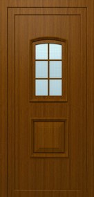 Solid Elements Vchodové dveře Maria, 90 P, 1000 × 2100 mm, plast, pravé, dub zlatý, prosklené
