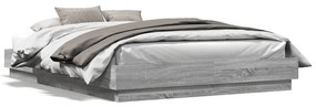 Rám postele šedý sonoma 150 x 200 cm kompozitní dřevo