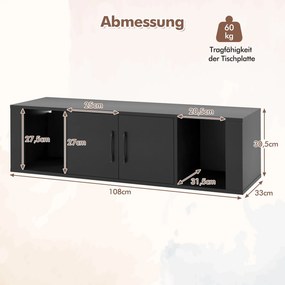 Costway 2 Plovoucí dvířka Úložná skříňka Nástěnný závěsný stůl s 2