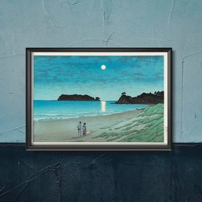Plakát Jarní měsíc na pláži Ninomiya z Kawase Hasui