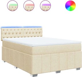 Box spring postel s matrací krémová 140x190 cm textil 3289375