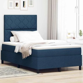 Postel s boxspringem s čelo Modrá 120 x 200 cm textil 3339461