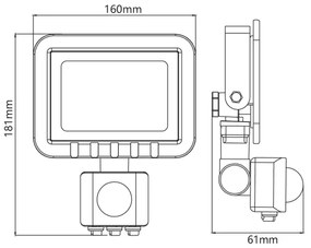 LED Reflektor se senzorem LED/30W/230V IP65