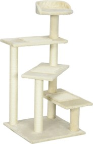 Škrabadlo PawHut stabilní do 10 kg Kočičí strom se sisalovými sloupky a schůdky pro domácí mazlíčky Béžová 50 x 50 x 100 cm pro milovníky koček | Aos…