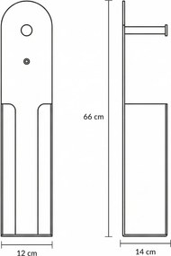 Stojan na toaletní papír s držákem URVA, 66 cm – černý