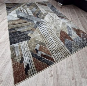 HU Hnědo-šedý vzorovaný koberec Villa 855 Rozměr: 60x100 cm