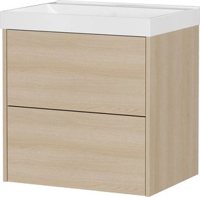 Závěsná skříňka pod umyvadlo v dekoru dubu v přírodní barvě 61x65 cm Bodera – Germania