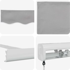 Stahovací markýza Světle šedá 300 x 250 cm Plátno a hliník 3330099