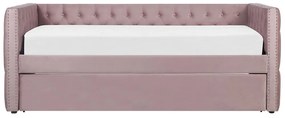 Rozkládací postel 90 cm GENSA (růžová) (s roštem). 1023086