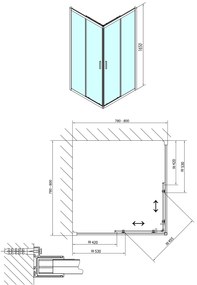Polysan CARMEN 80 x 80 x 165 cm MD5216 sprchový kout